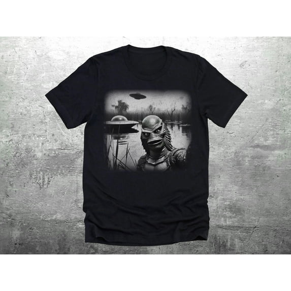 Funny Monster Shirt, Swamp Creature, UFO Selfie, Funny Alien, Birthday ...