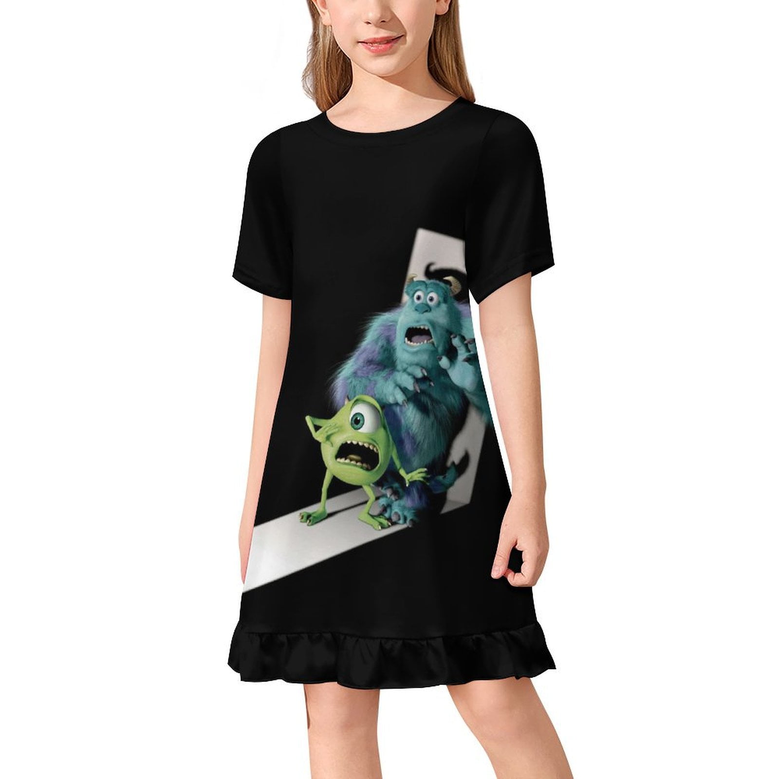 Funny Monsters University Children's Short Sleeved Dress 3D Printed ...
