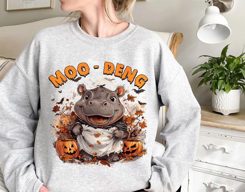 Funny Moo Deng Halloween I Love Moo Deng Png, Baby Pygmy Hippo Moo Deng ...