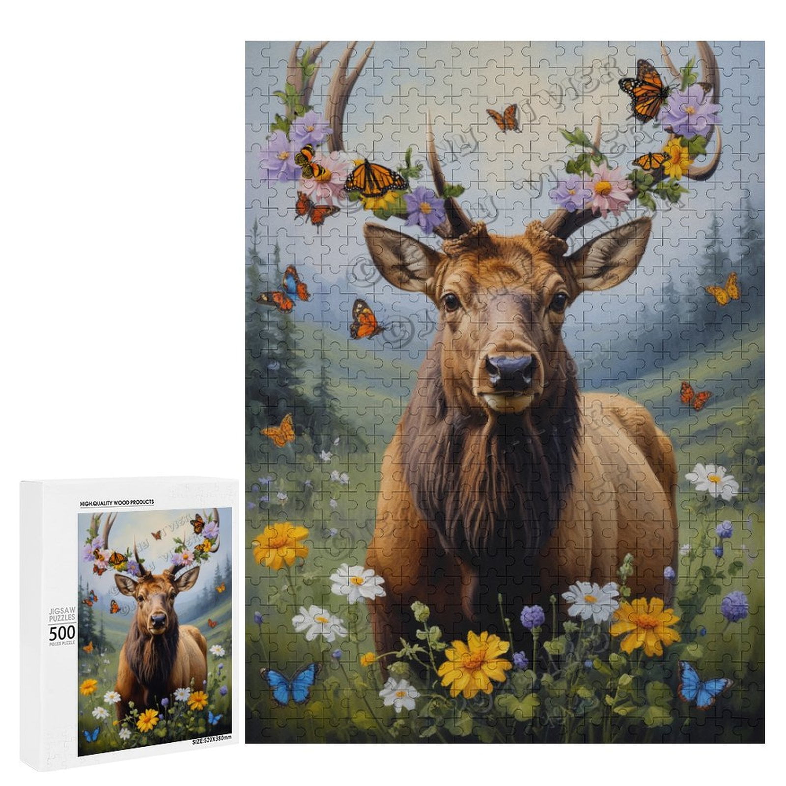 Funny Moose Puzzle, Woodland Animal Puzzle, Family Reunion Puzzle - 500 ...