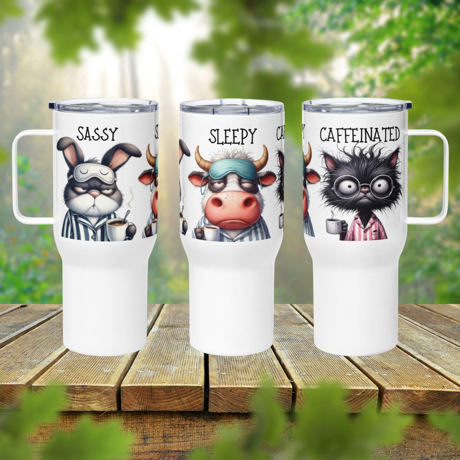 Funny Morning Coffee 25oz 40oz Stainless Steel Tumbler With Handle ...