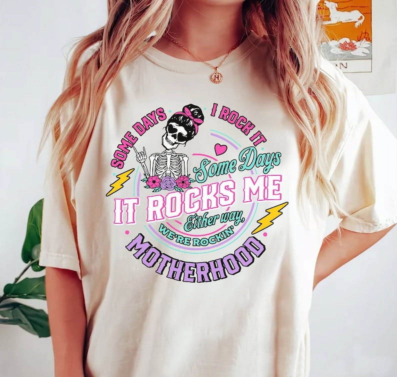 Funny Motherhood Rock It Motherhood Funny Mothers Day Funny Mom Trendy ...