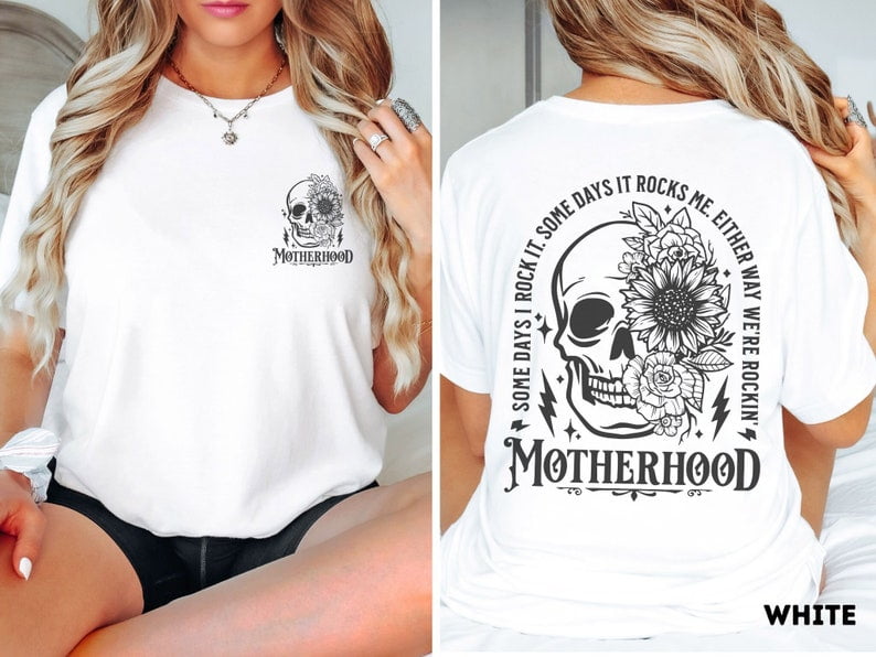 Funny Motherhood Rocking Shirt Mama Skeleton T-Shirt Rocker Mom Gifts ...