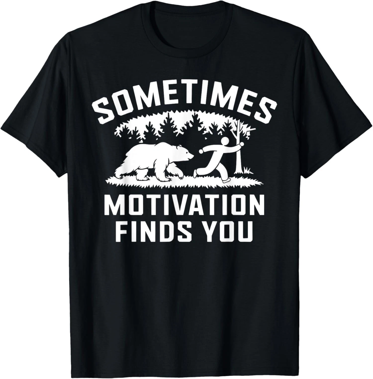 Funny Motivation Finds You Bear Chasing A Runner Marathon New H12042 T ...