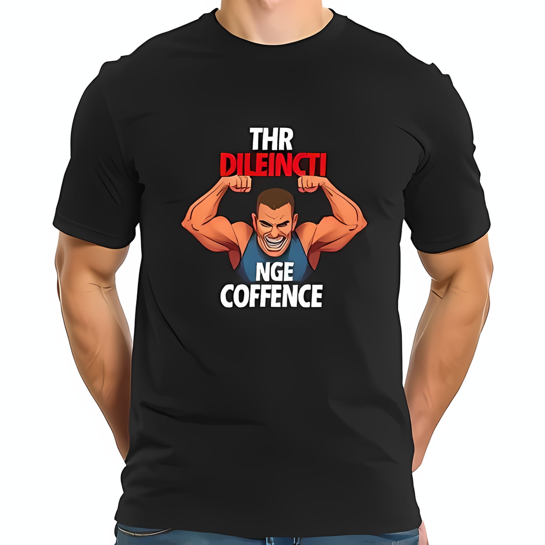 Funny Motivational Black T-Shirt for Fitness Enthusiasts - Cartoon ...