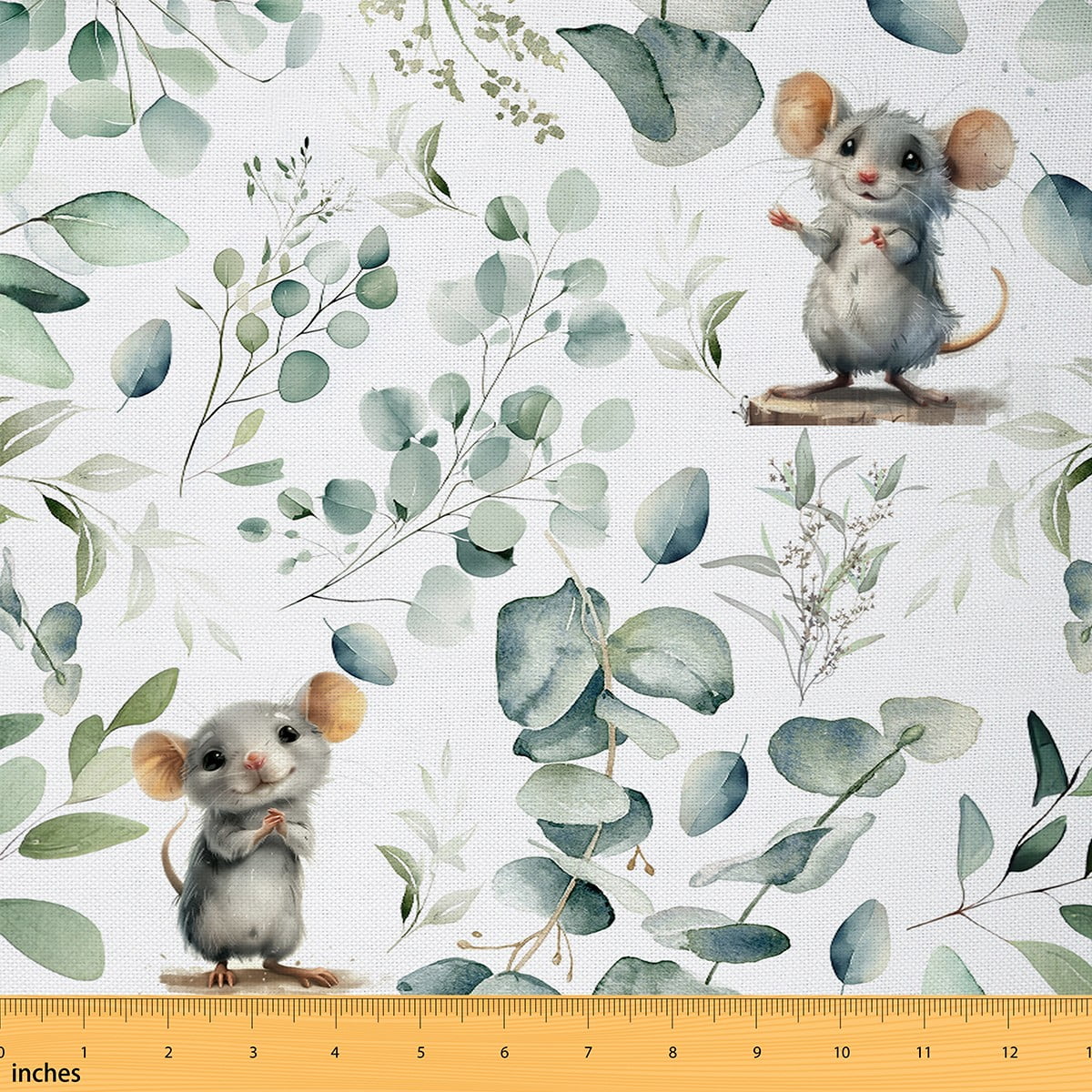 Funny Mouse Fabric by the Yard,Kids Kawaii Rat Upholstery Fabric ...