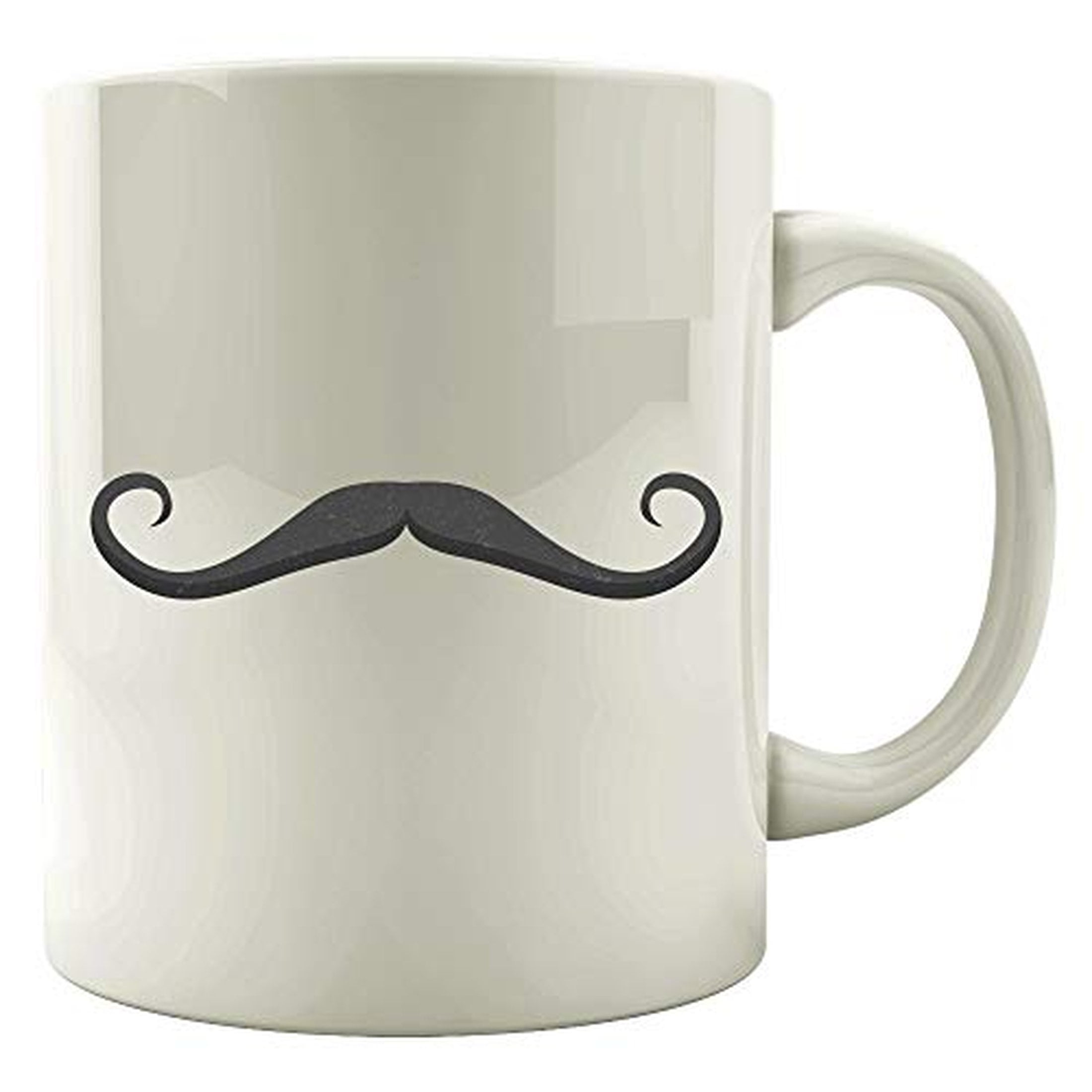 Funny Moustache 11 oz Coffee Mug - Handle Bars Facial Hair Humor White ...