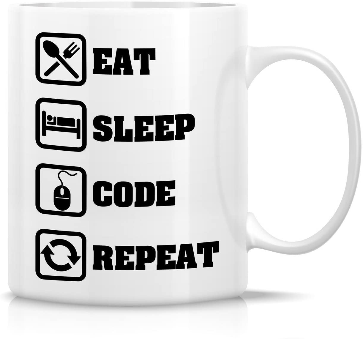 Funny Mug - Eat Sleep Code Repeat Programmer Software Engineer 11 Oz Ceramic Coffee Mugs - Funny ...