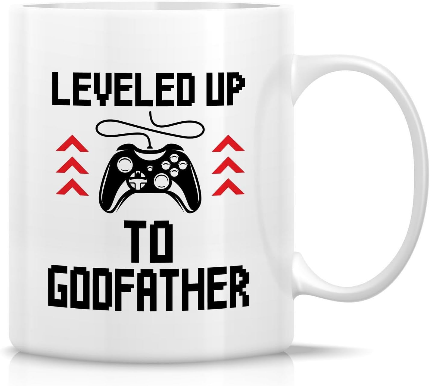 Funny Mug - Leveled Up to Godfather - 11 Oz Ceramic Coffee Cup for New ...