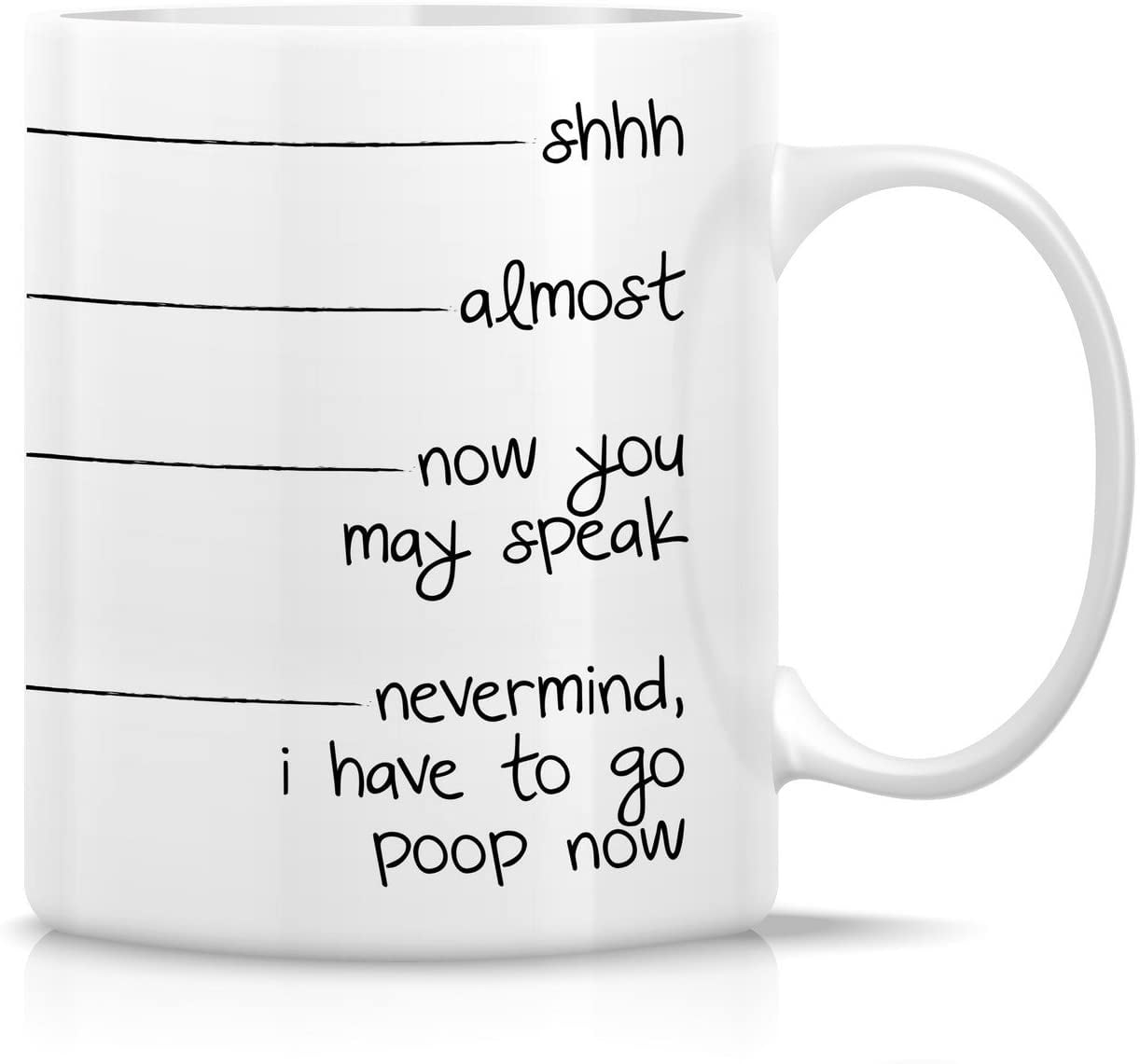 Funny 11 Oz Ceramic Mug - 'shhh, now you may speak' - Sarcastic Gift ...