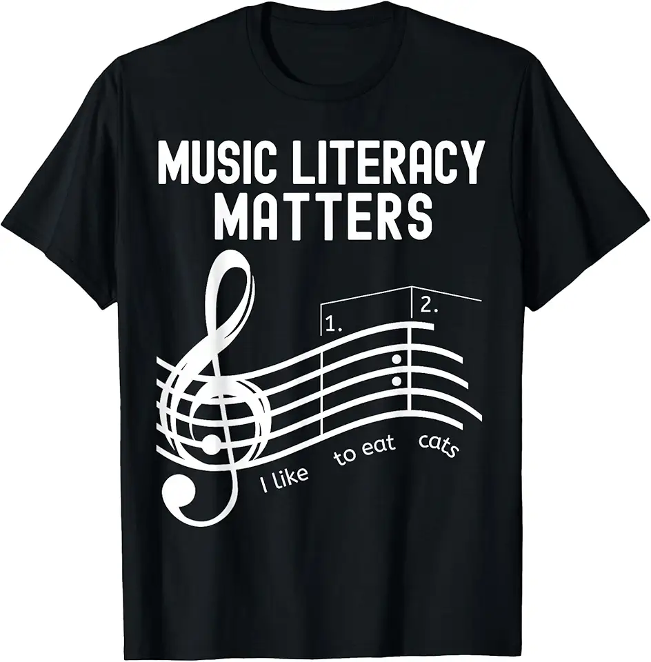 Funny Music Literacy Treble Clef Notes for Musician Unisex Short Sleeve ...