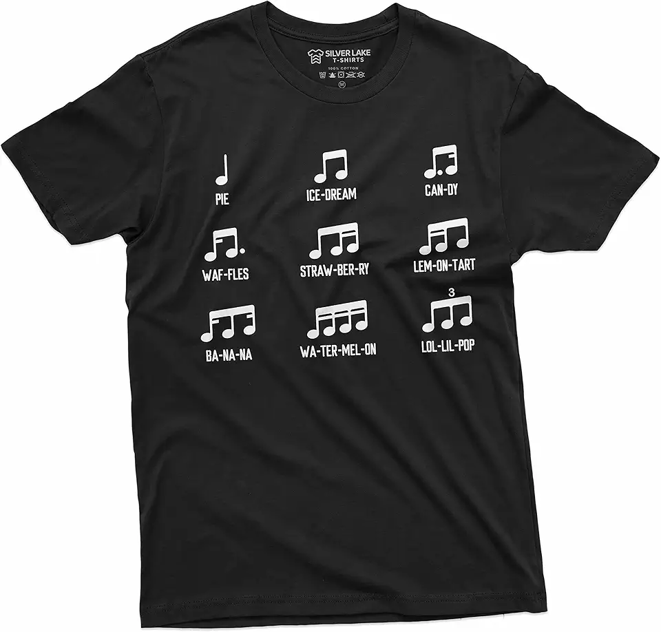 Funny Musical Notes t-Shirt Music Band Gifts Guitar Piano Violin Gift ...