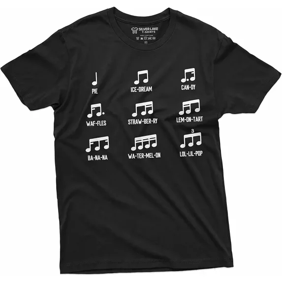 Funny Musical Notes t-Shirt Music Band Gifts Guitar Piano Violin Gift ...