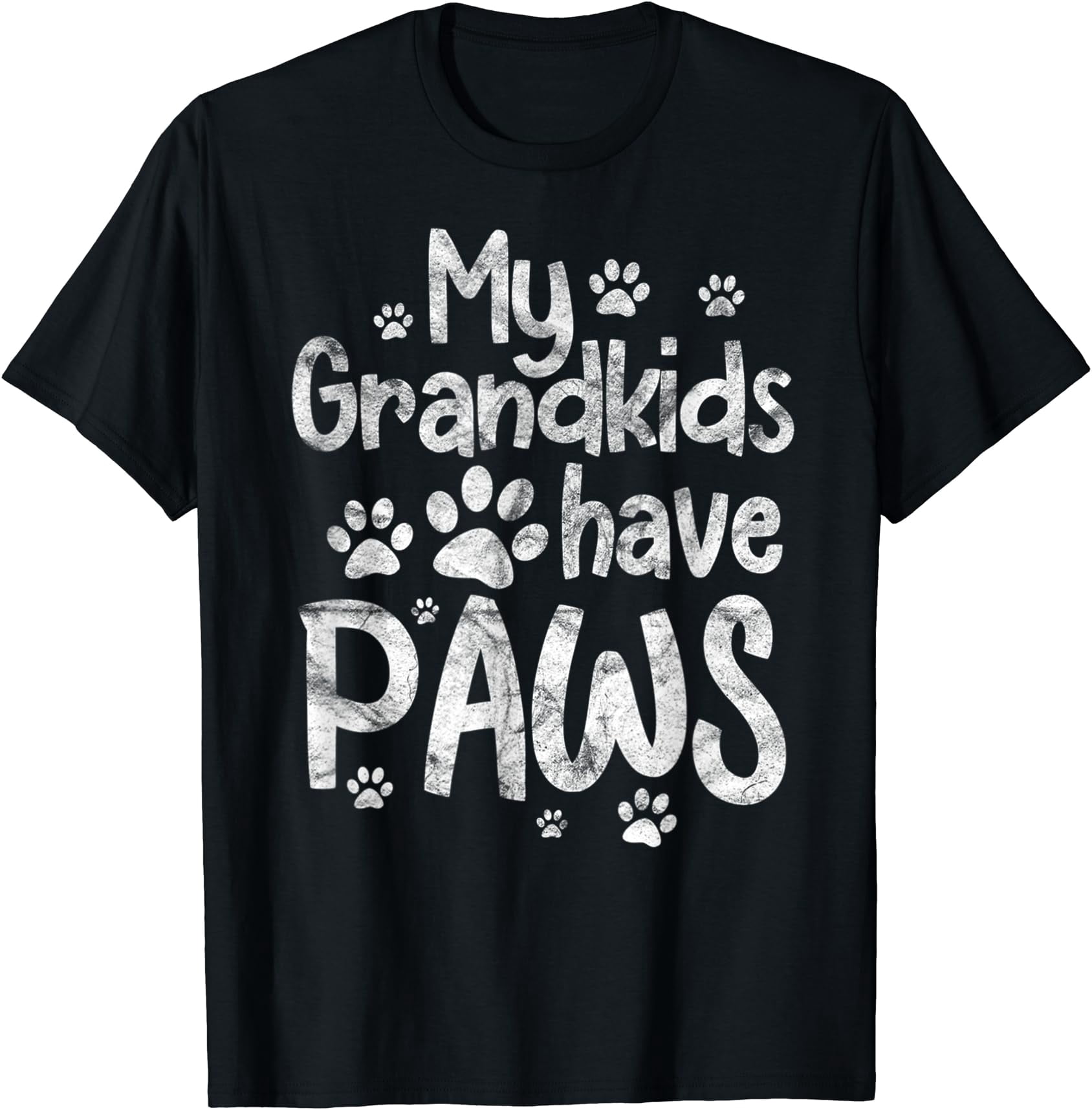Funny My Grandkids Have Paws Dog Cat Grandma T-Shirt Pet Lover Gift ...