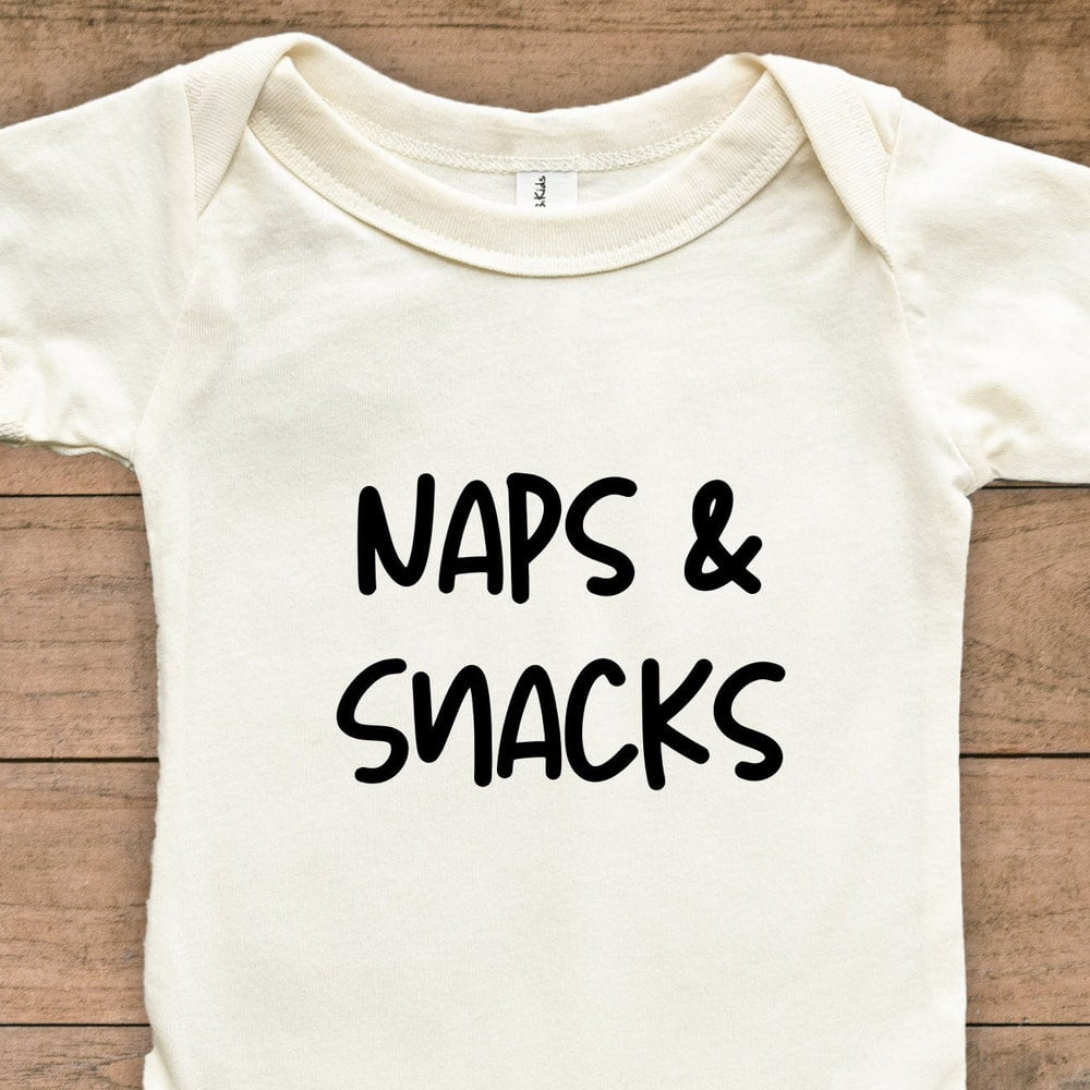 Funny Naps And Snacks Bodysuit, Nap Time Baby Bodysuit, Cute Baby ...