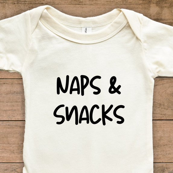 Funny Naps And Snacks Bodysuit, Nap Time Baby Bodysuit, Cute Baby ...