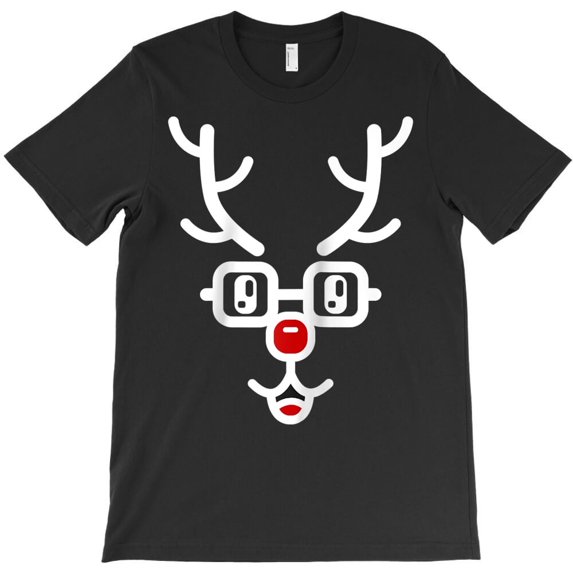 Funny Nerd Reindeer Rudolph Red-Nosed Christmas Xmas Holiday Graphic ...