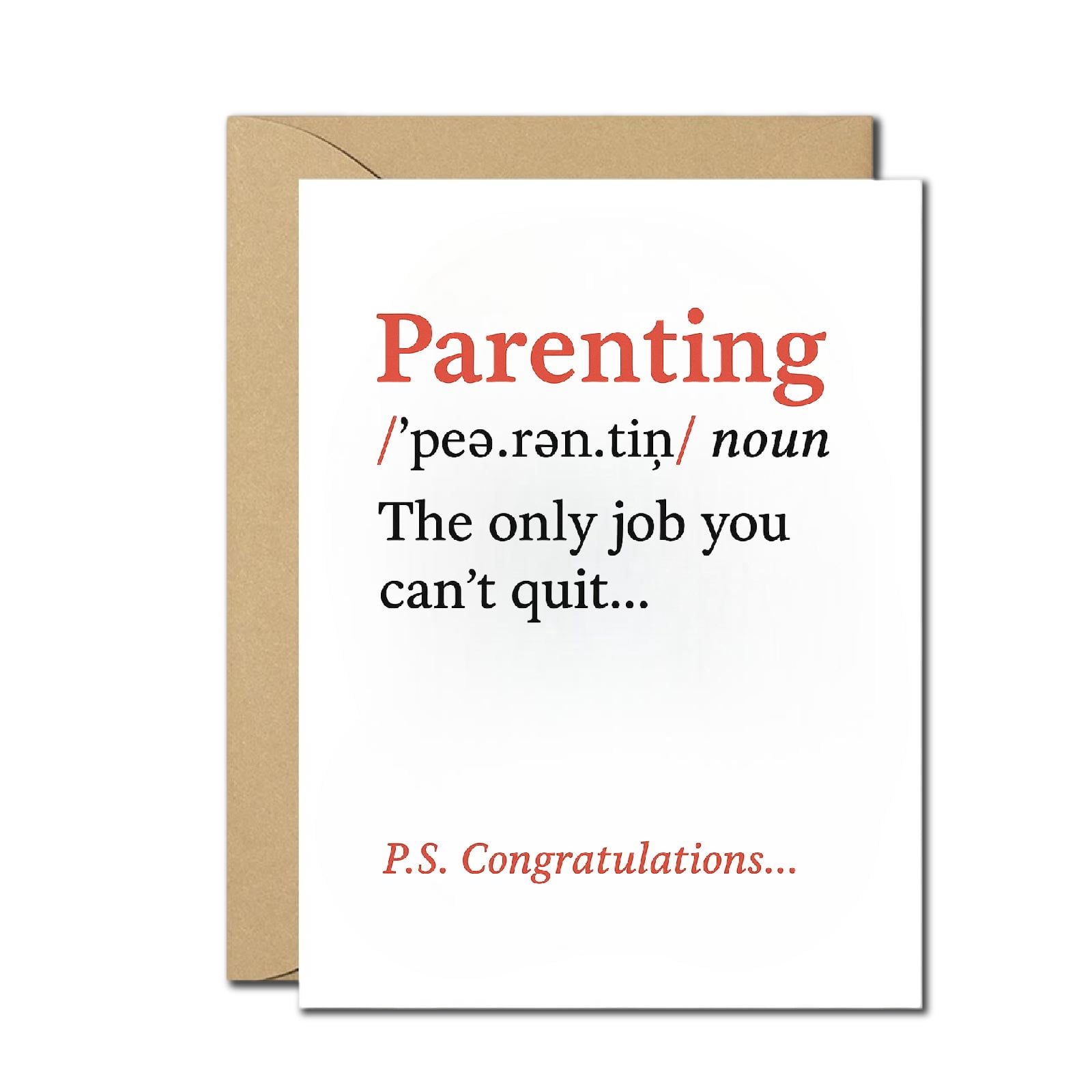 Funny New Baby Congratulations Card – Parenting Definition Design ...