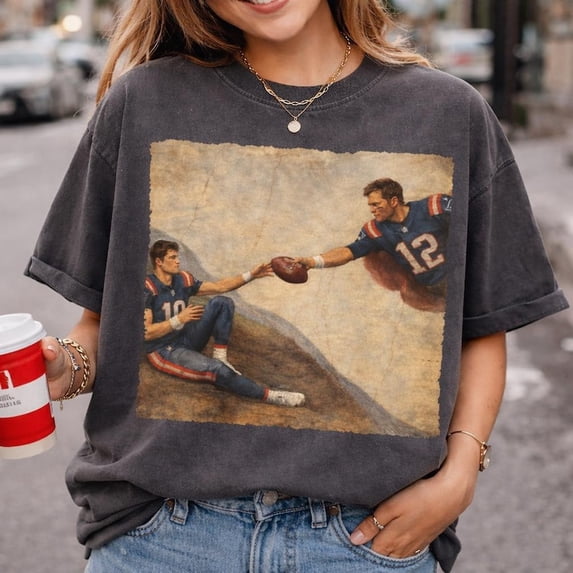 Funny New England QB Shirt, Brady and Maye Inspired Patriots Football ...