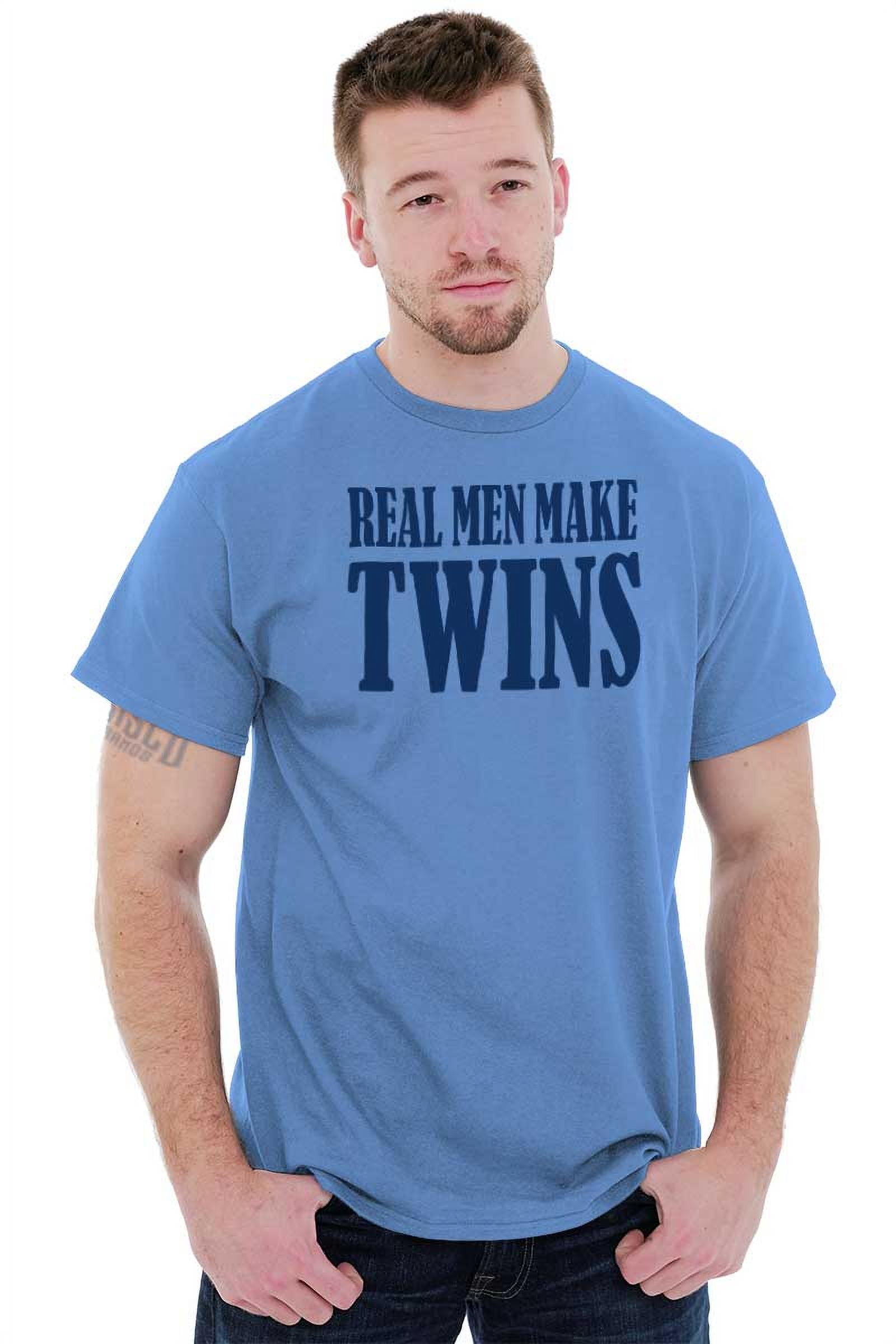 Funny New Father Real Men Make Twins Men's Graphic T Shirt Tees Brisco ...