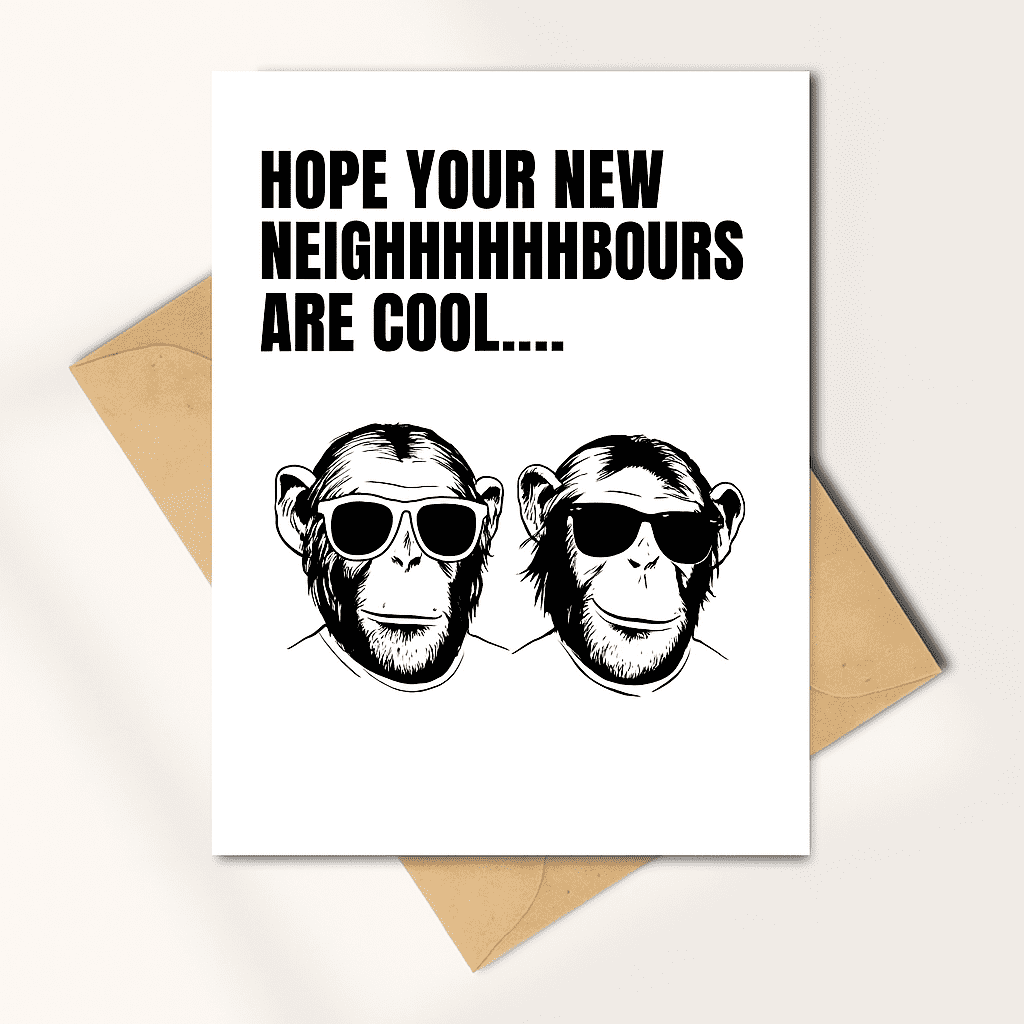 Funny New Neighbor Greeting Card - "Hope Your New Neighhhhhbours Are ...
