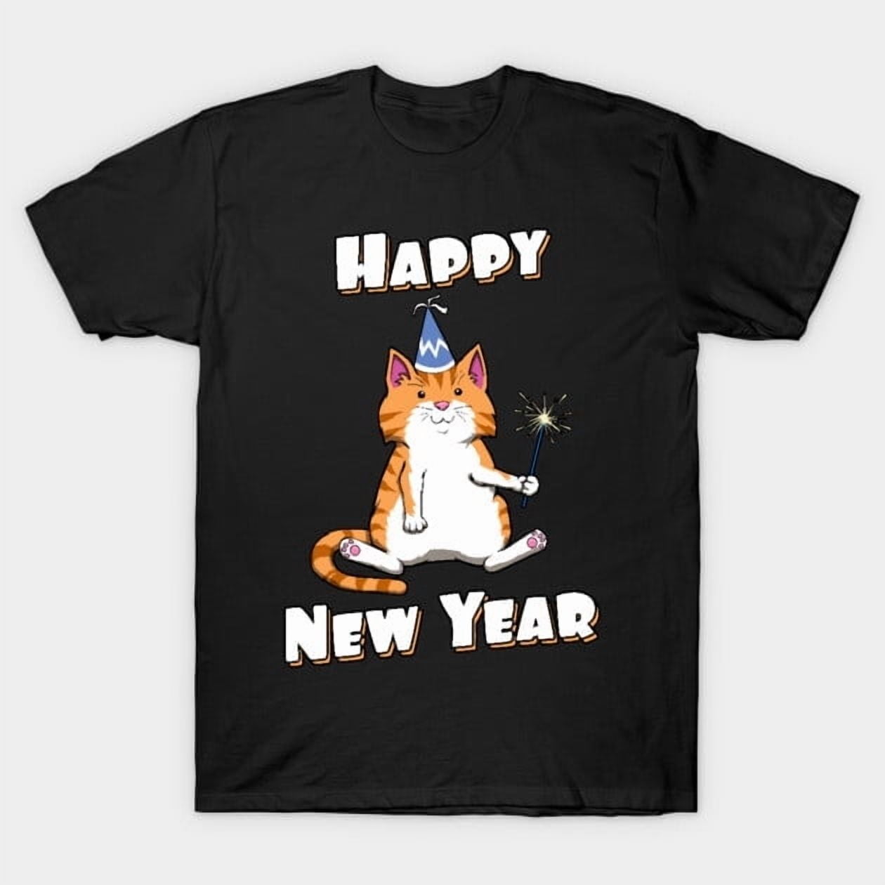 Funny New Year Quotes Happy New Year Cat Pun Holiday Artwork Print ...