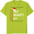 Funny Nice Naughty 6 7 Christmas 67 Meme Xmas T-Shirt ,Full Sizes S-5XL ...