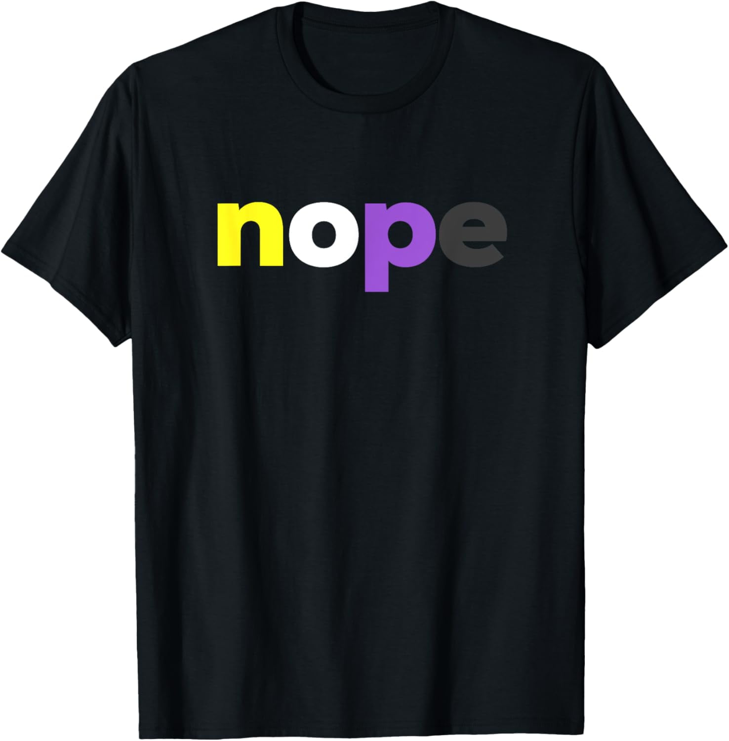 Funny Non-binary Pride - nope Nonbinary - LGBTQ Enby Flag T-Shirt ...