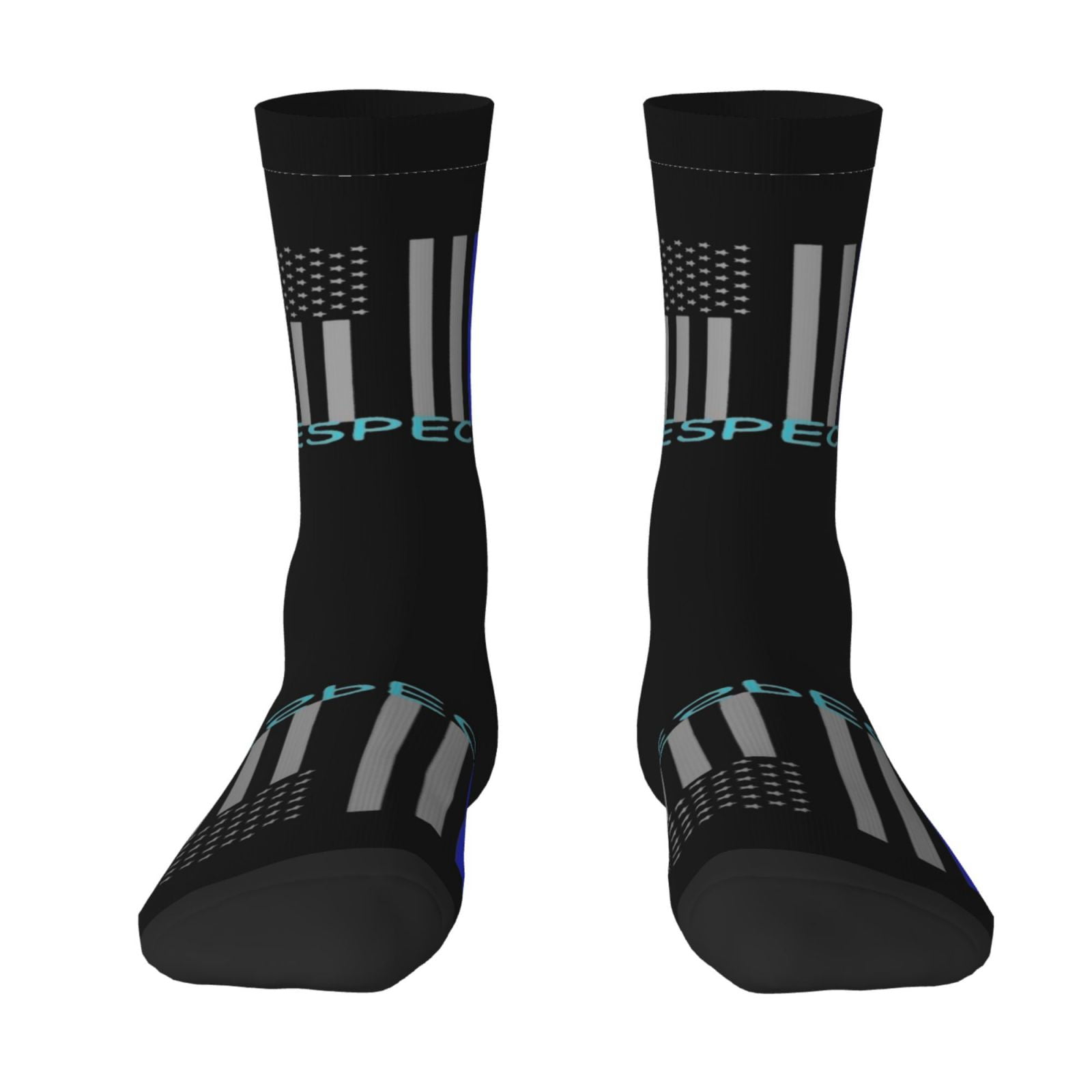 Funny Novelty Colorful Socks Thin Blue Line Flag Honor Respect Police ...
