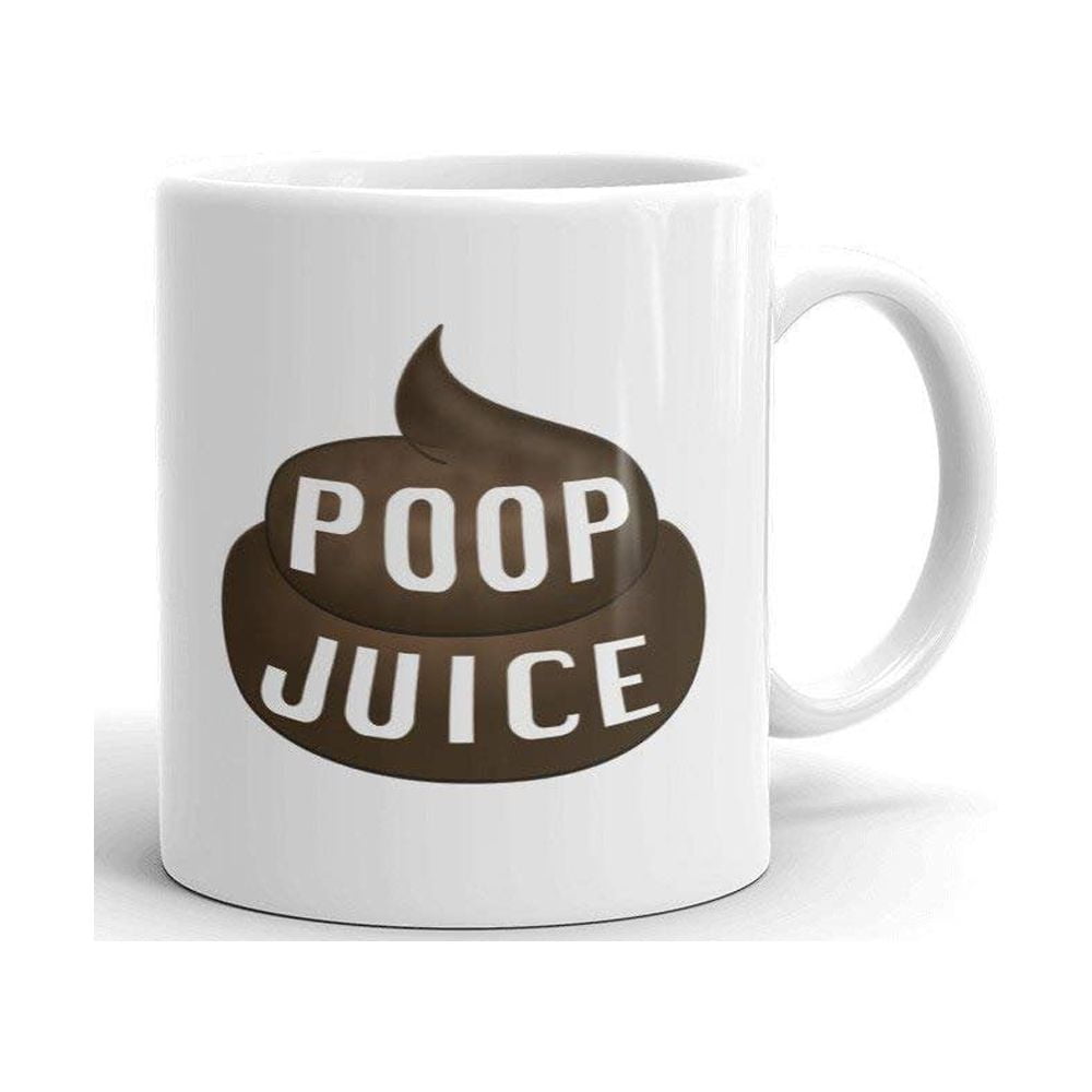 Funny Novelty Humor Poop Juice 11oz White Ceramic Coffee Tea Mug Cup ...