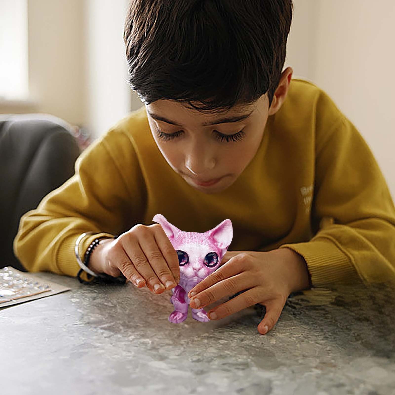 Funny Novelty Toy 3D Printable Movable Cat Figurine Desktop Ornament ...