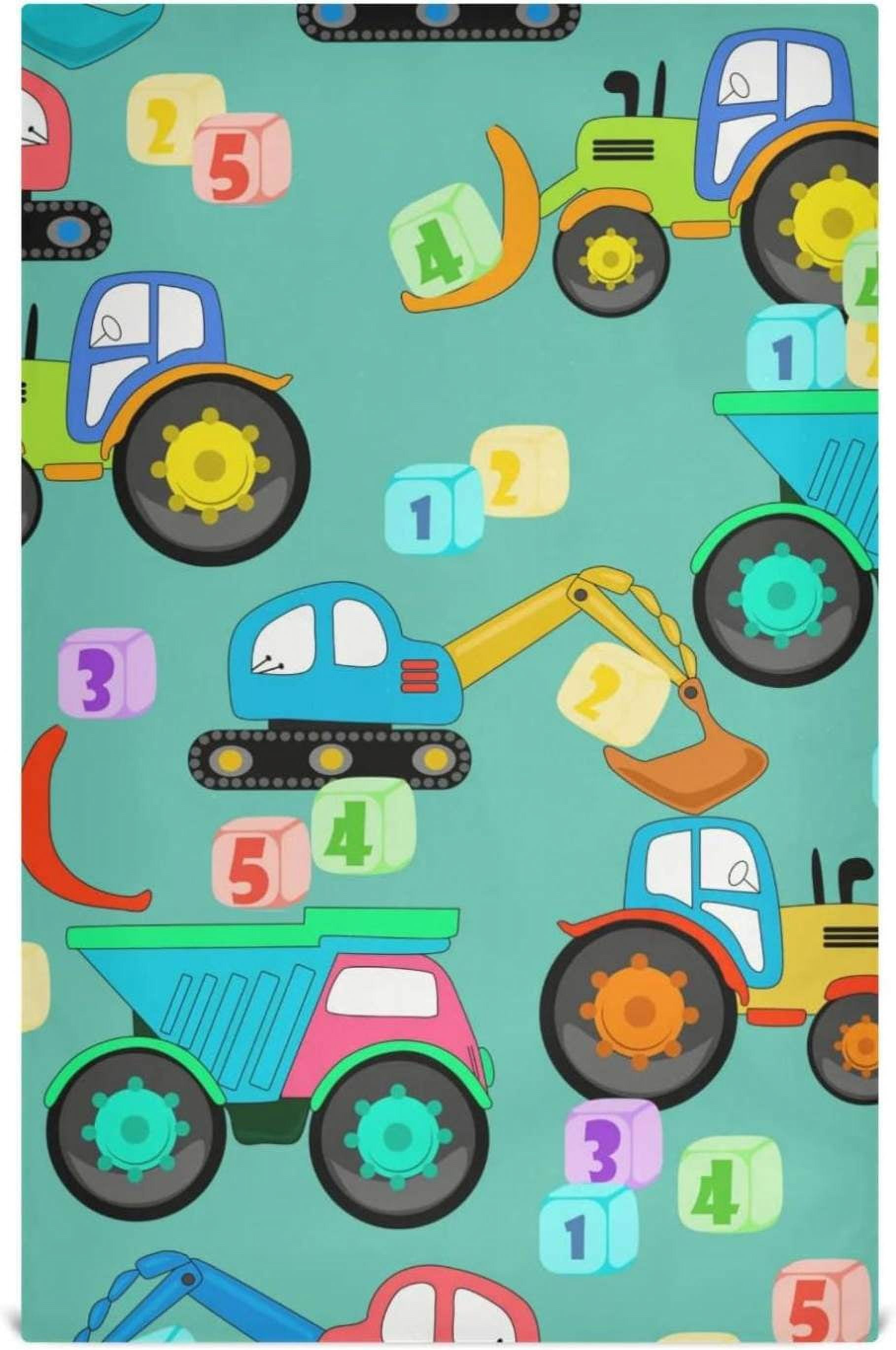 Funny Numbers Truck Kitchen Dish Towels Set of 1, Cartoon Tractor ...