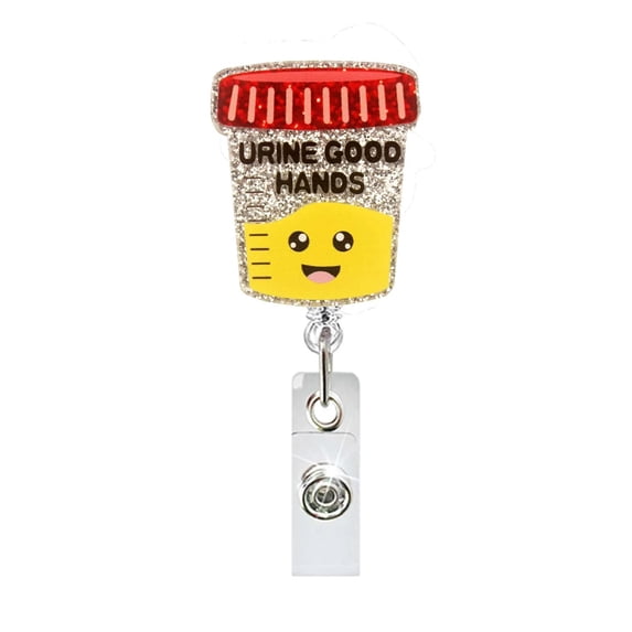 Funny Nurse Badge Reel, Cute Work Badge Holder with Retractable Clip ...
