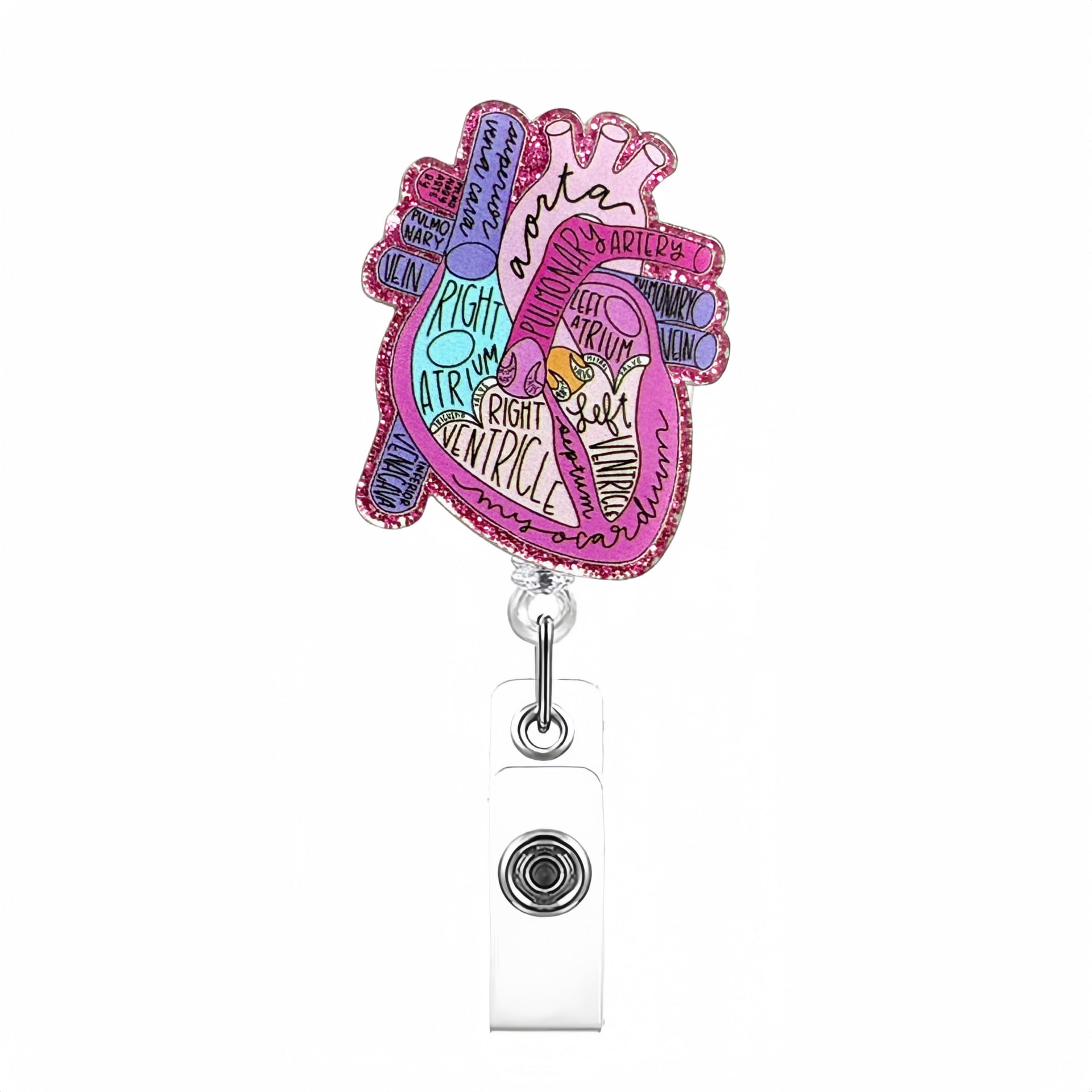 Funny Nurse Badge Reel, Cute Work Badge Holder with Retractable Clip ...