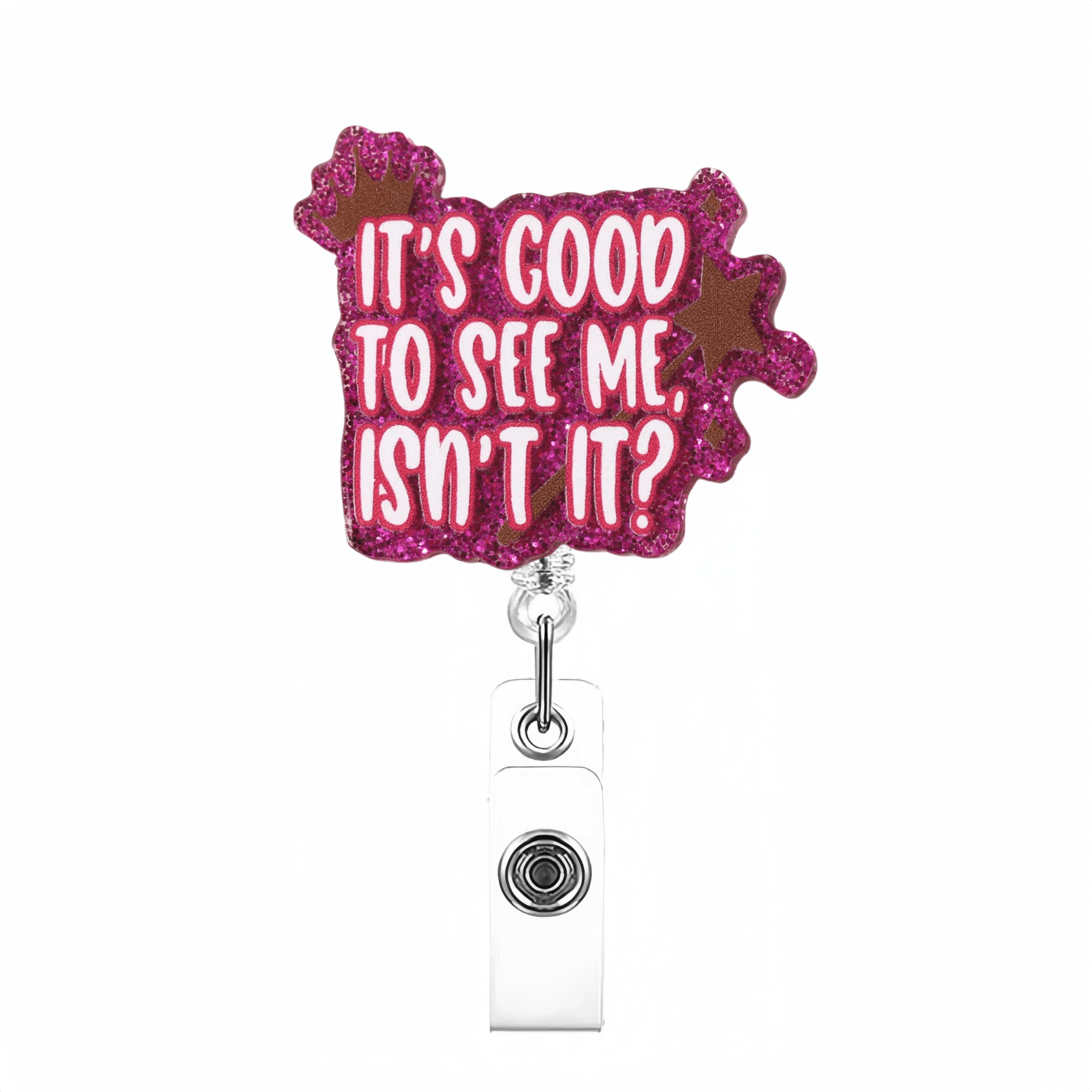 Funny Nurse Badge Reel, Cute Work Badge Holder with Retractable Clip ...