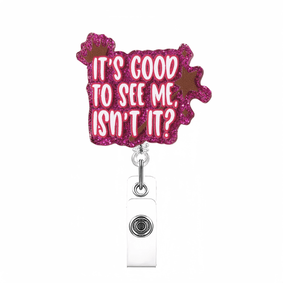 Funny Nurse Badge Reel, Cute Work Badge Holder with Retractable Clip ...