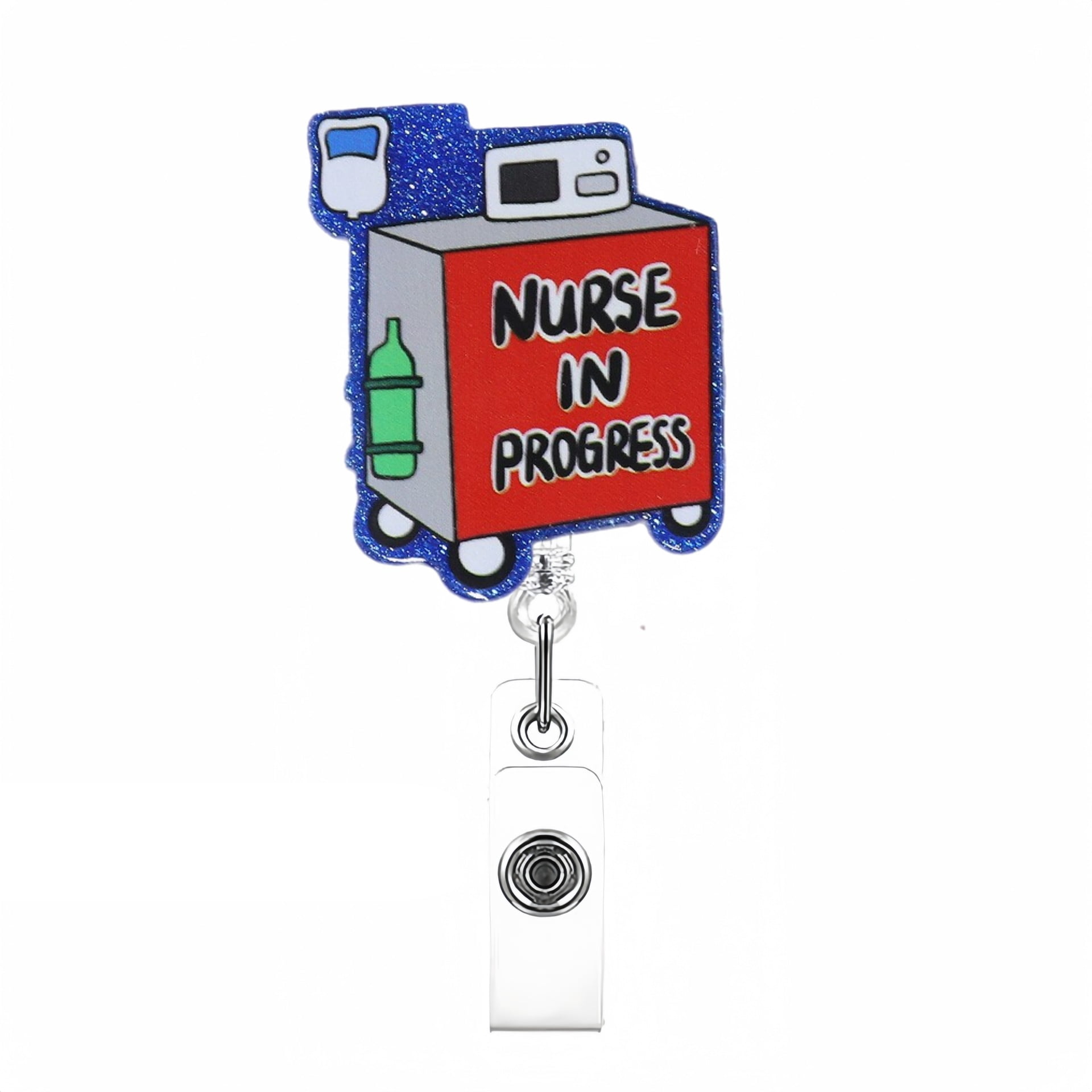 Funny Nurse Badge Reel, Cute Work Badge Holder with Retractable Clip ...
