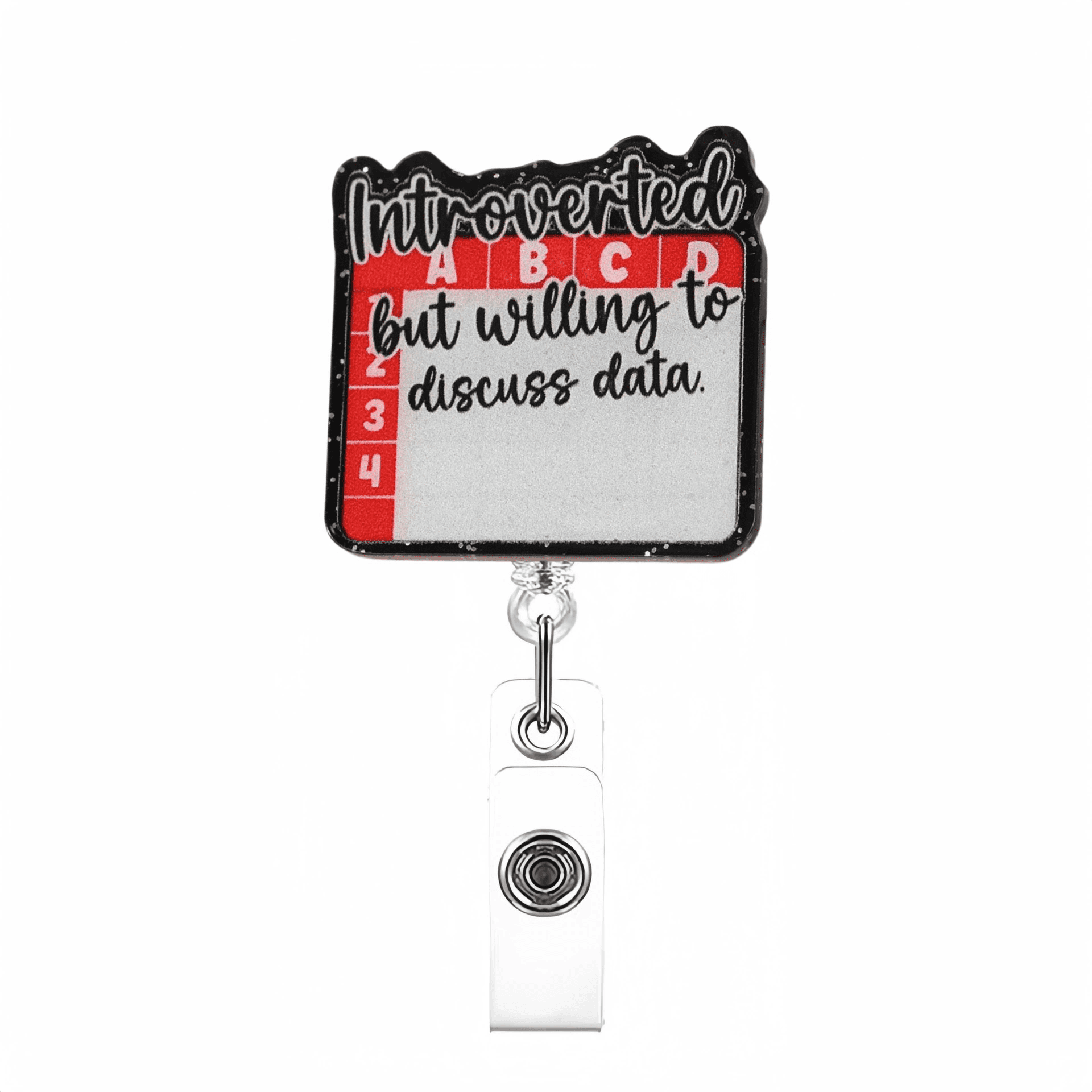 Funny Nurse Badge Reel, Cute Work Badge Holder with Retractable Clip ...