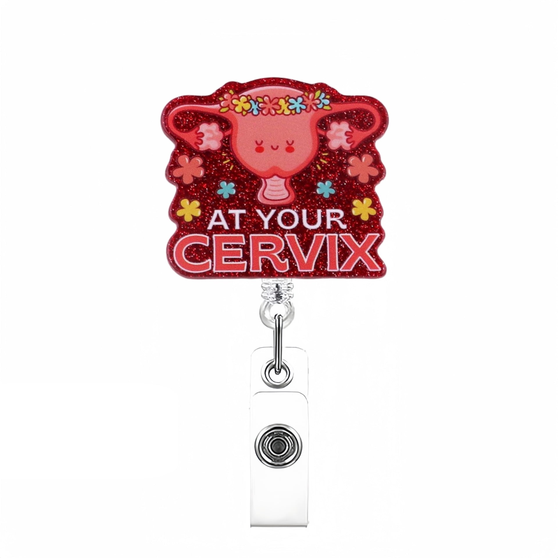 Funny Nurse Badge Reel, Cute Work Badge Holder with Retractable Clip ...