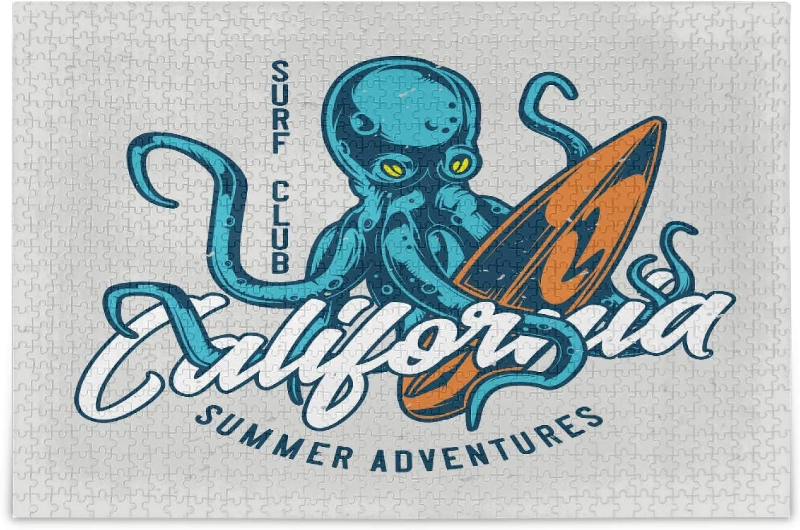 Funny Octopus and Surfing Board Puzzle for Adults 500 Piece Puzzles ...