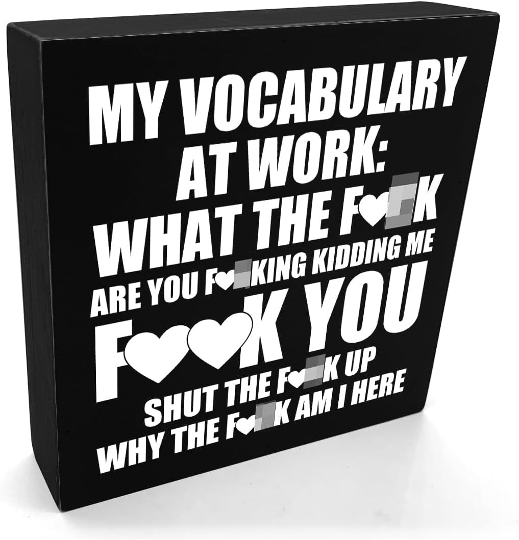 Funny Office Desk Decor Rustic Farmhouse Wooden Box Sign for Home Cafe ...