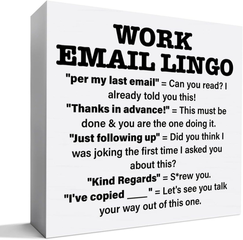 Funny Office Desk Decor Wooden Sign, Sarcastic Office Decoration For ...