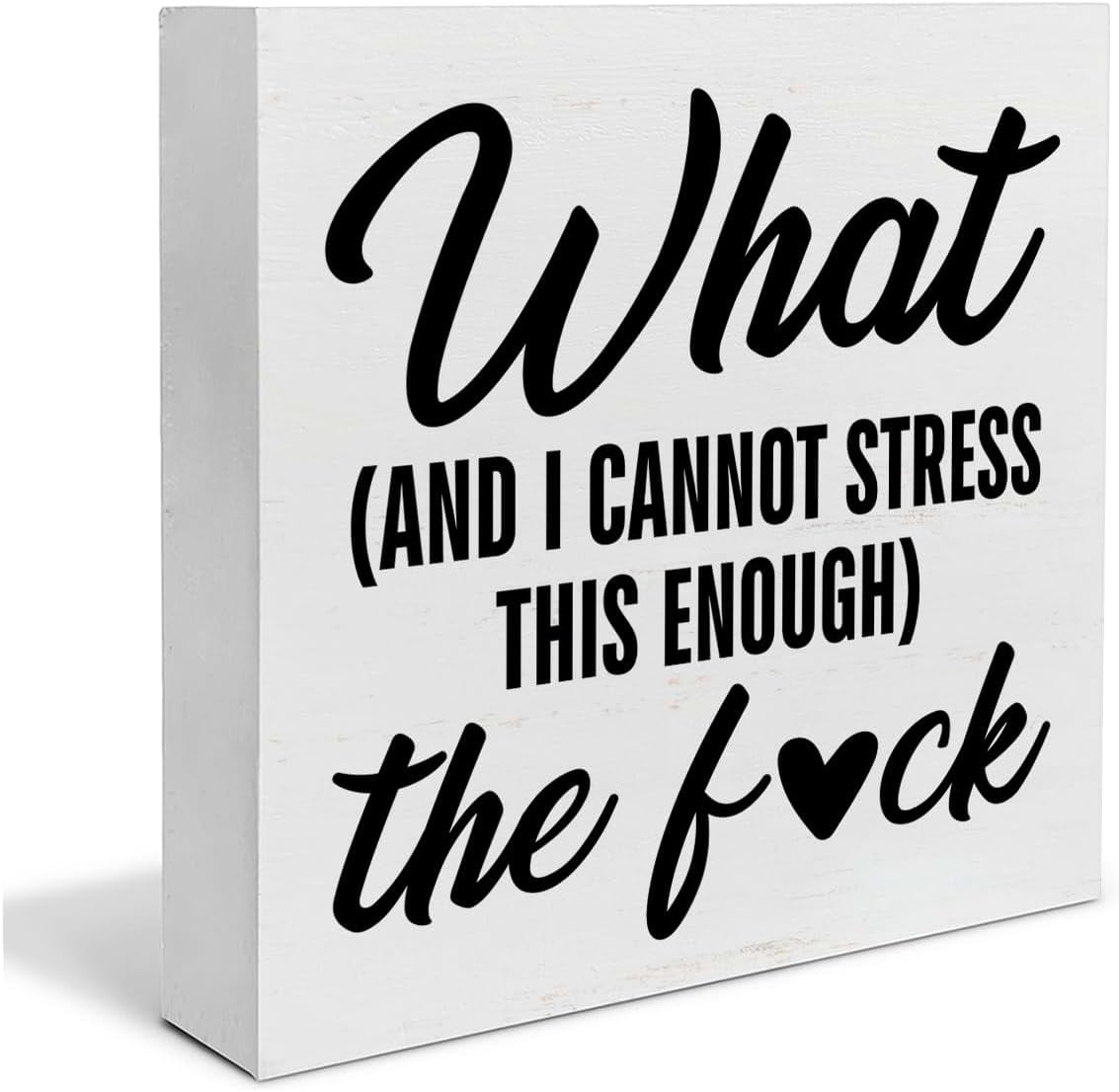 Funny Office Desk Sign Decor Office Square Wood Box Sign Desk ...