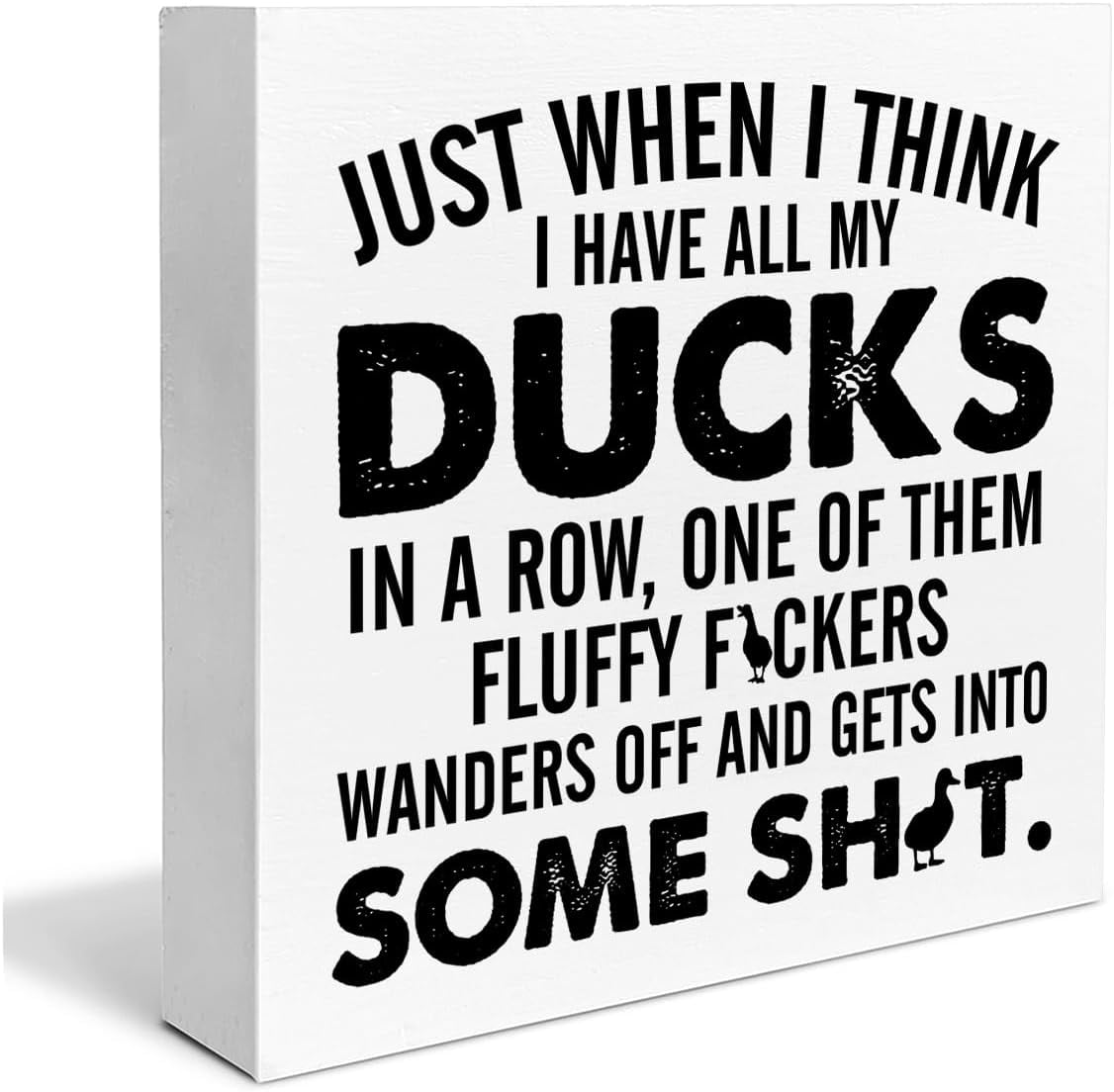 Funny Office Desk Sign Decor Work From Home Square Wood Sign Desk ...