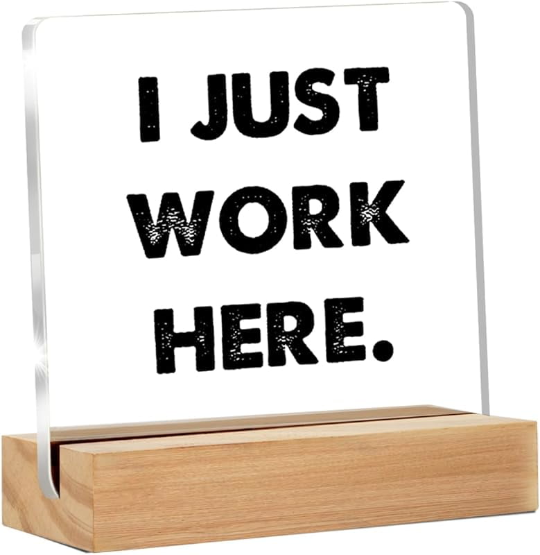 Funny Office Desk Sign - Humor Work Forecast Clear Acrylic Decorative ...