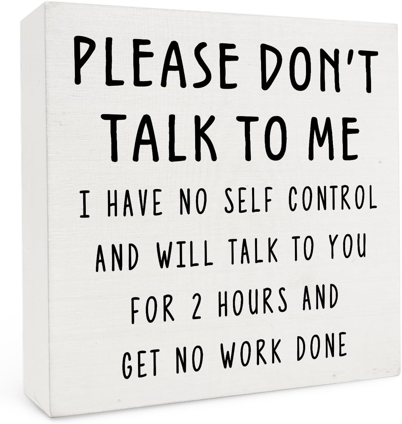 Funny Office Desk Wooden Box Sign Work Signs for Home Office Library ...