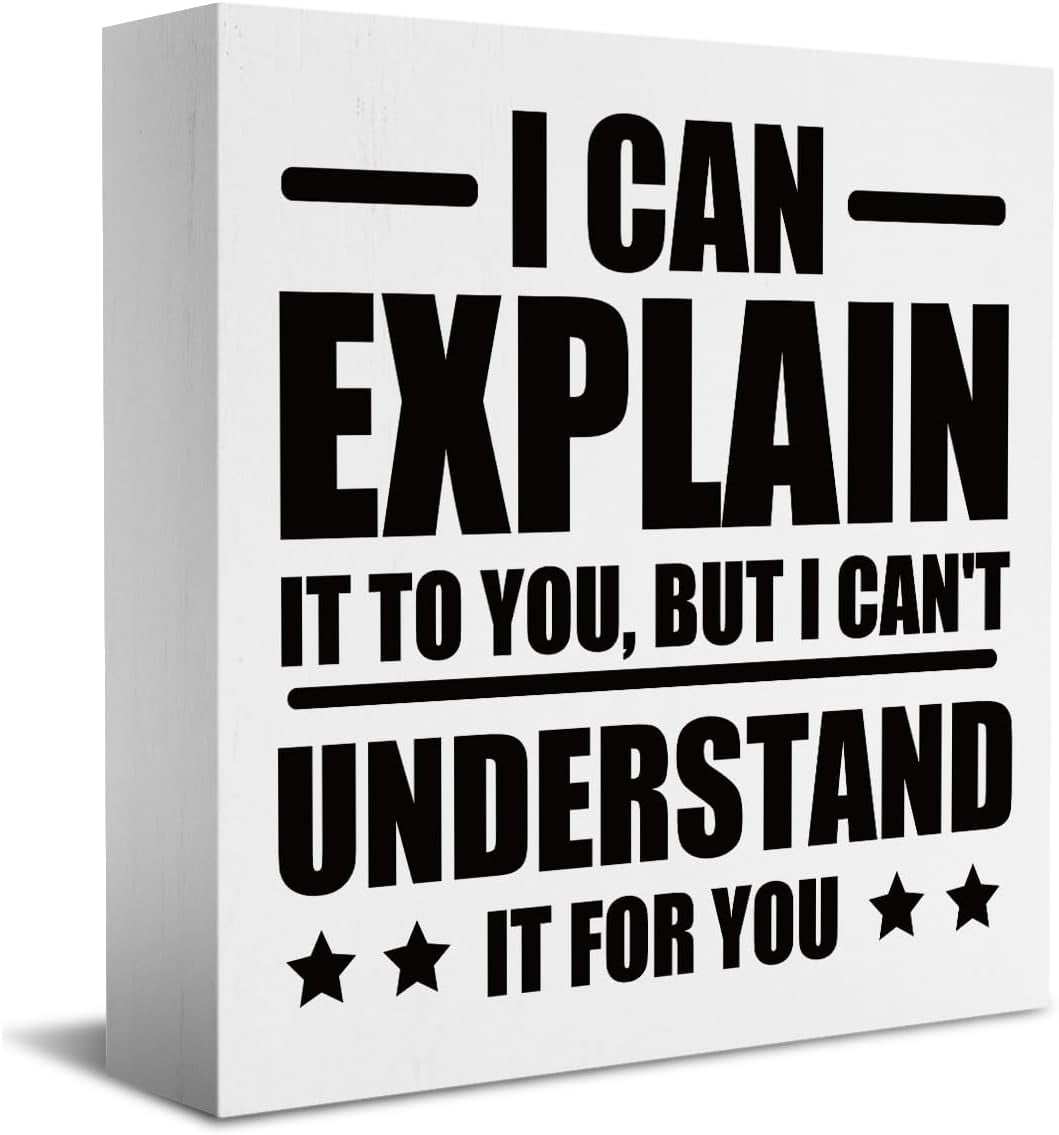 Funny Office Gifts for Coworkers Wooden Box Sign Humor Home Office Desk ...