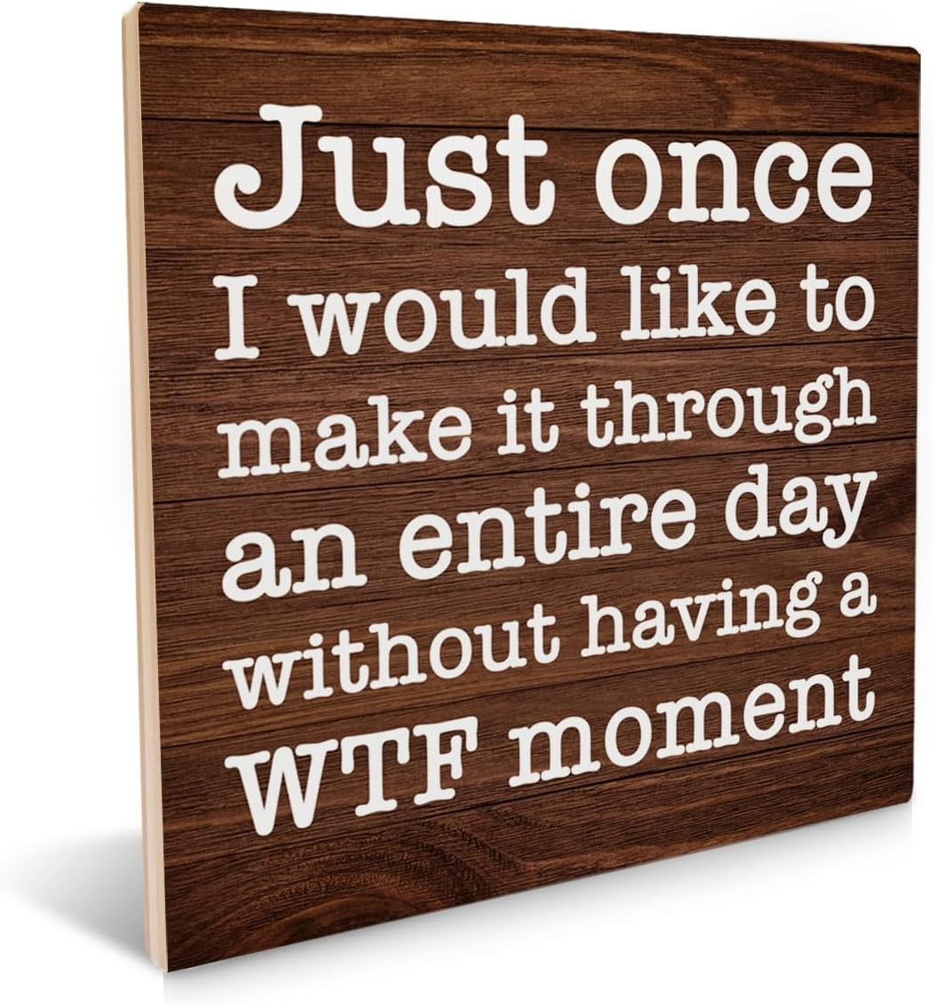 Funny Office Sign Humor Sarcastic Wood Plaque Desk Signs Rustic ...