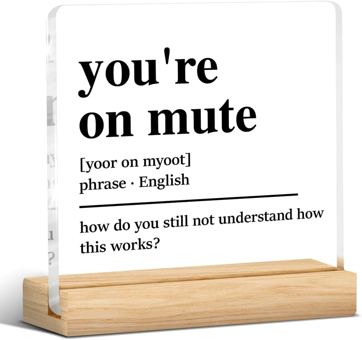 Funny Office Sign, Humorous Office Desk Decorative Sign, You'Re On Mute ...