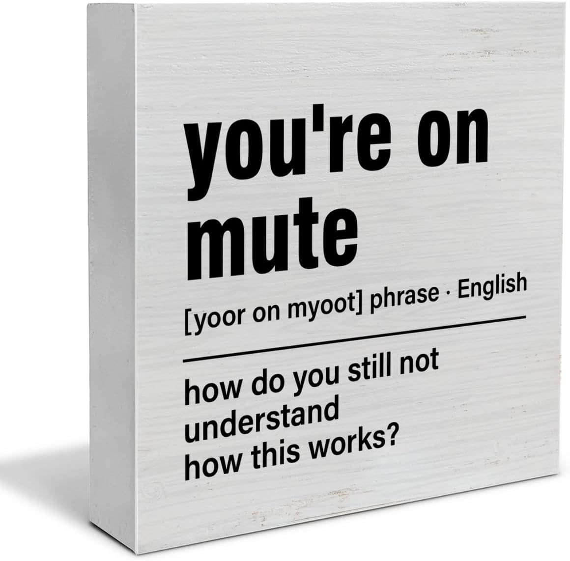 Funny Office Sign You're on Mute Definition Wooden Sign Home Office ...